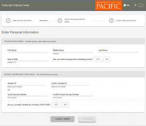 Transcripts | University of the Pacific, Benerd College - Teacher Friendly